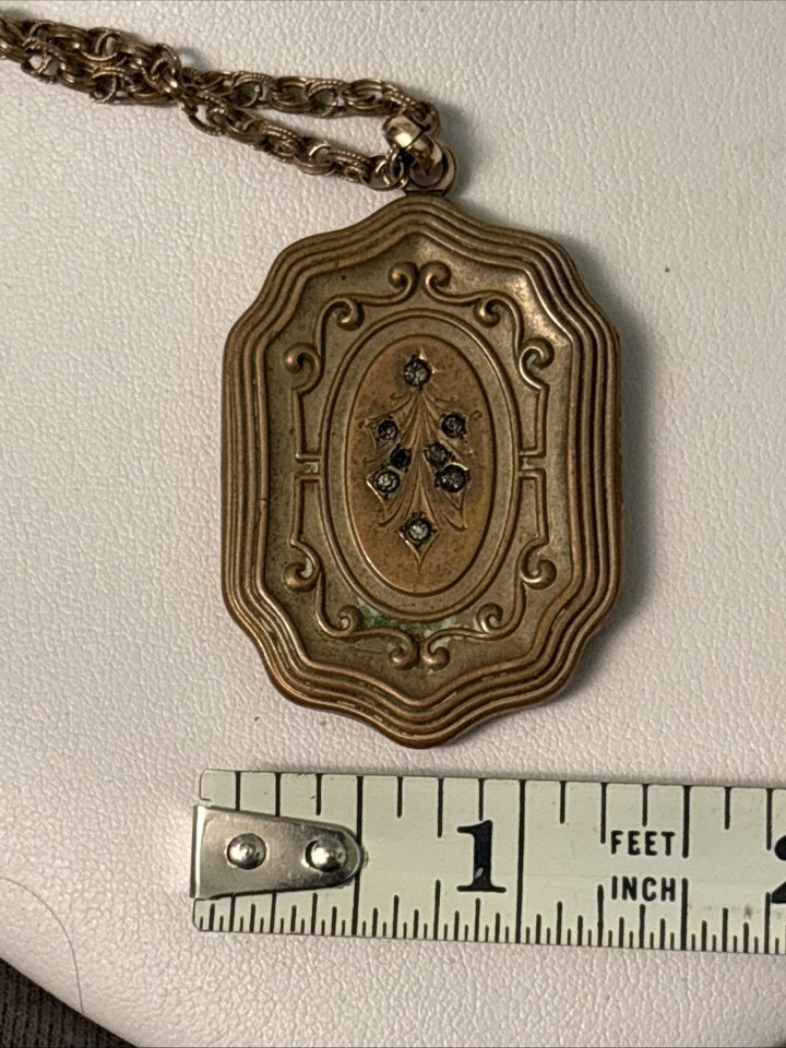 Vintage Victorian Sign SOB & Co GF Over Brass Pendant Locket Chain ...