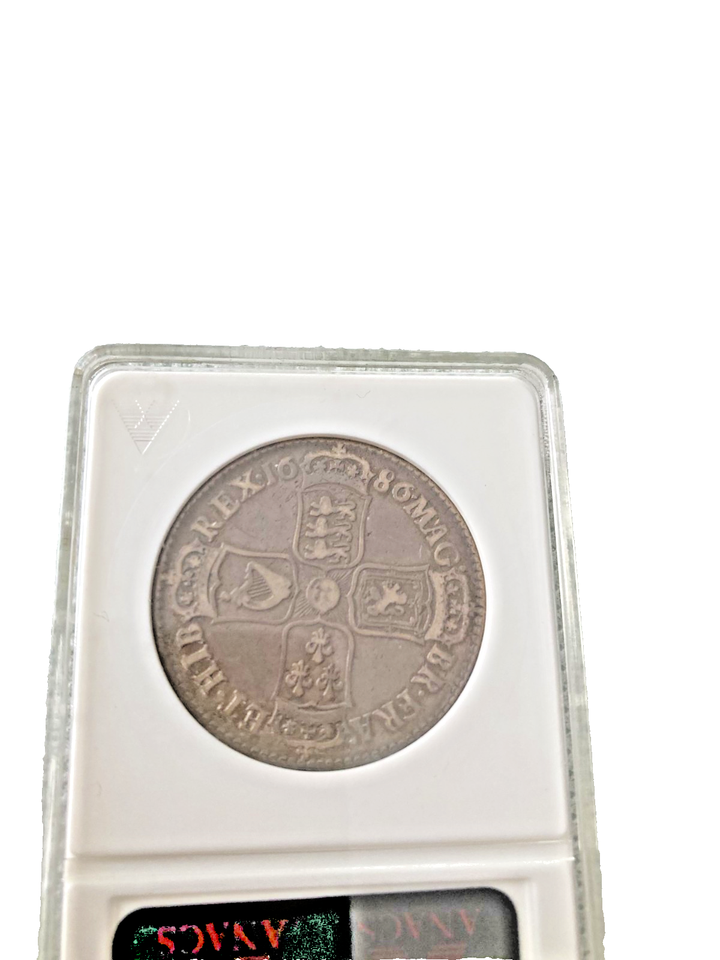 1686 Silver 1/2 Crown Great Britain King James II RARE English Coin ...