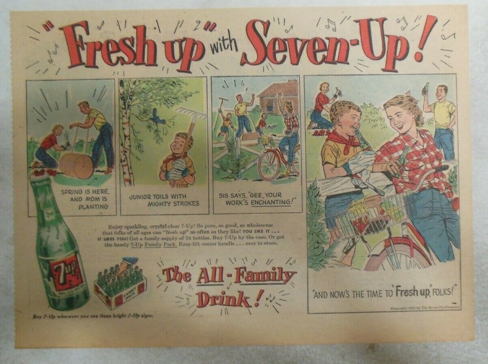 7-Up Ad: Fresh Up With Seven-Up! Spring is Here ! from 1950's 7 x 10 ...