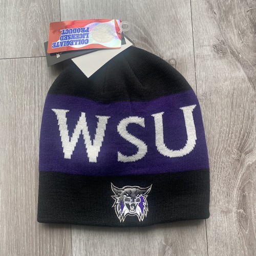 Weber State Wildcats Beanie Hat Cap Adidas Purple Black Embroidered One ...