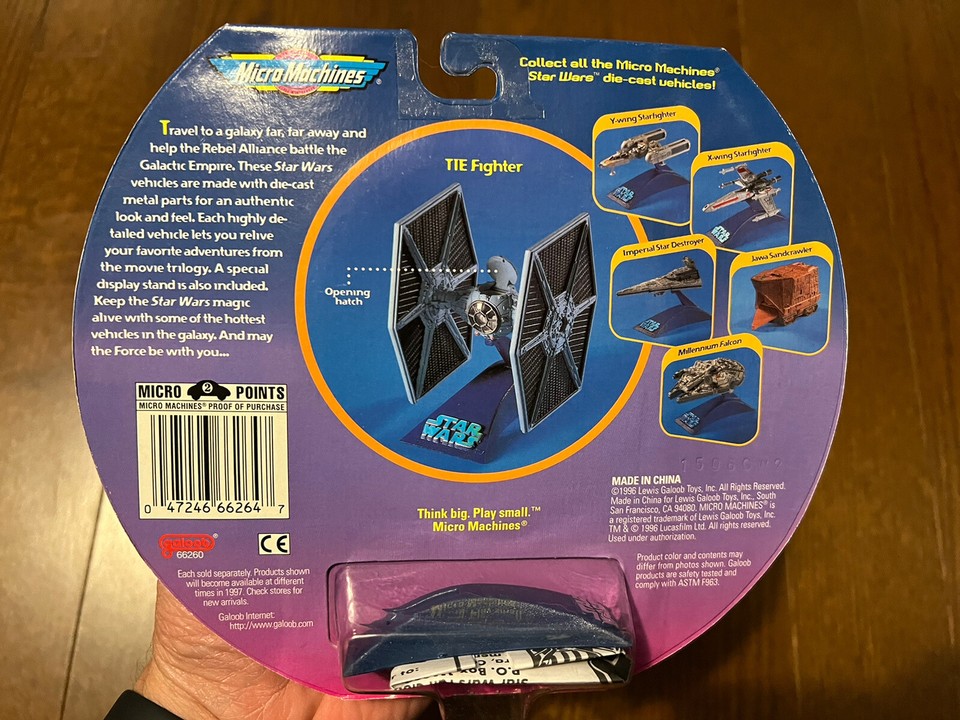 Vintage Die-Cast Metal Star Wars Micro Machines Tie Fighter Factory ...