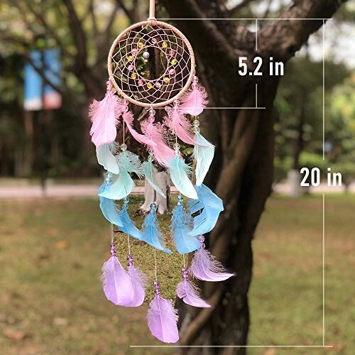 AWLEE Colorful Dream Catchers, Handmade Feather Native American ...