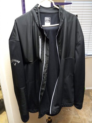 Callaway Jacket Mens L Black Weather Series Full Zip Golf Jacket Fleece ...