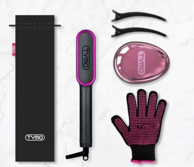 TYMO Ring Hair Straightening Comb Pink/black Brush Anti-Scald ...