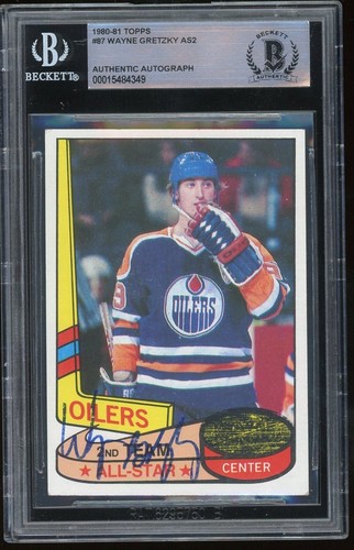 Wayne Gretzky Signed 1980-81 Topps All Star Card #87 Edmonton Oilers ...