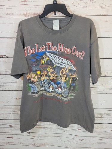 Sturgis Biker Who Let The Hogs Out Graphic Short Sleeve T-Shirt Men's ...