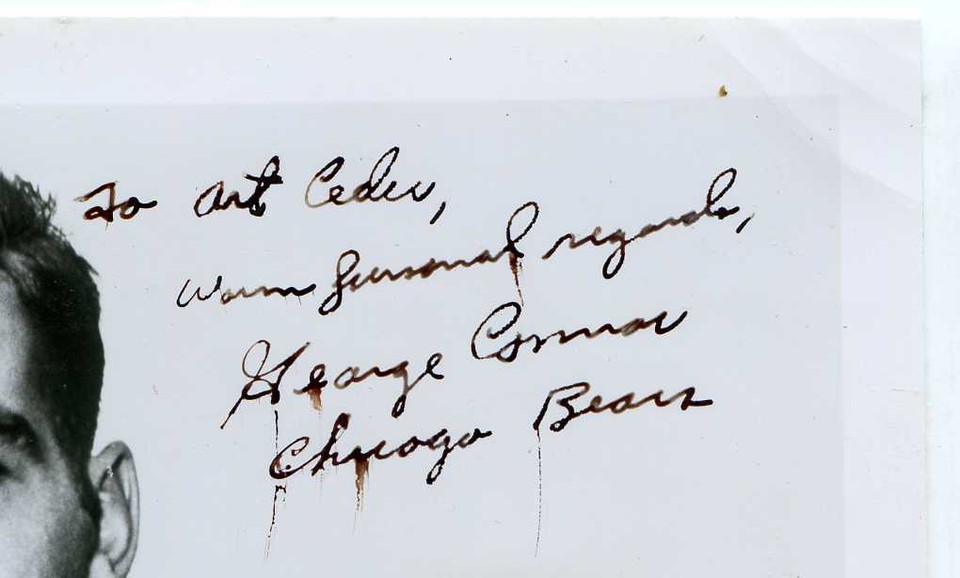 Chicago Bears George Connor HOF Signed 8 x 10" Photo Autographed Notre ...