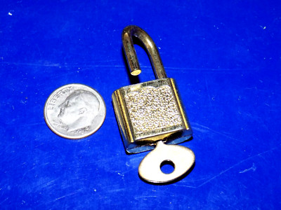 Vintage Miniature Padlock w/Working Key - Jewelry Box, Luggage, etc ...