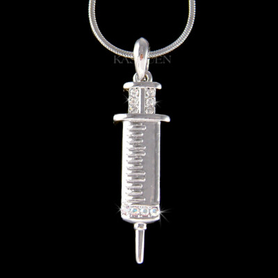 ~Syringe Needle~ Nurse Doctor Medical Staff made with Swarovski Crystal ...