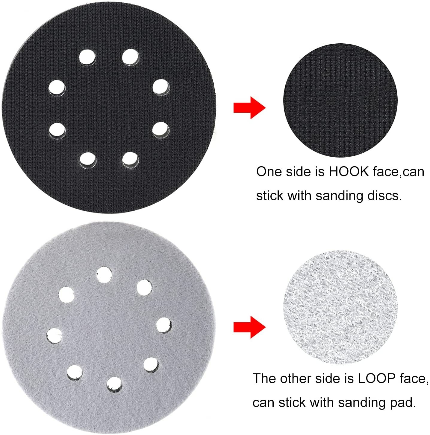 5-Inch Hook and Loop Buffer Pad Sanding Disc Backing Pads for Sanding ...