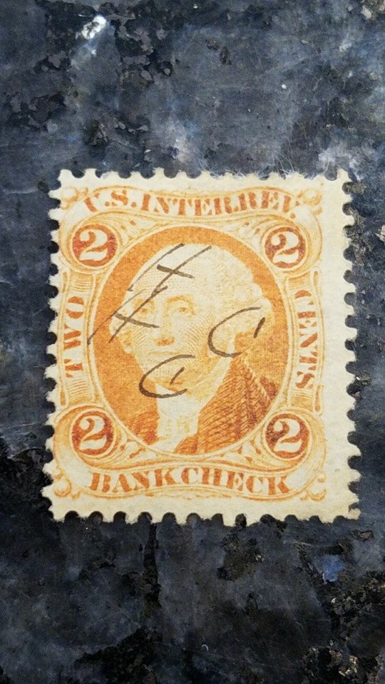 Vintage 1862 US Scott #R6 2 Cent Washington Bank Check Stamp | eBay