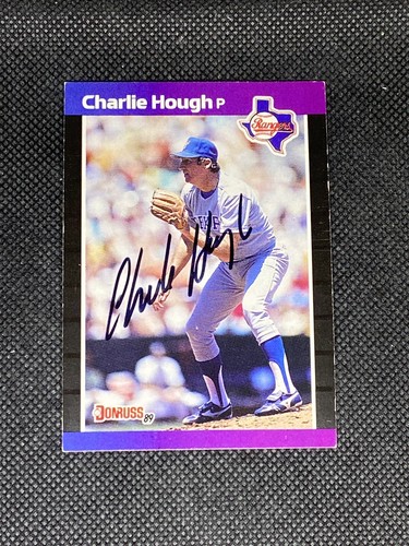 Charlie Hough Texas Rangers 1989 Donruss Signed Auto Card #165 ~ COA | eBay