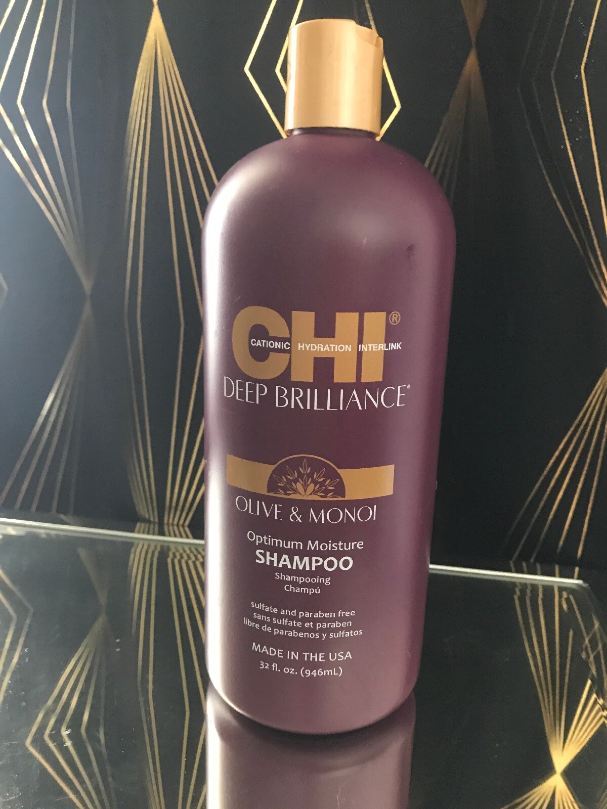 Chi Deep Brilliance Olive & Monoi Optimum Moisture Shampoo Liter - 33.8 ...