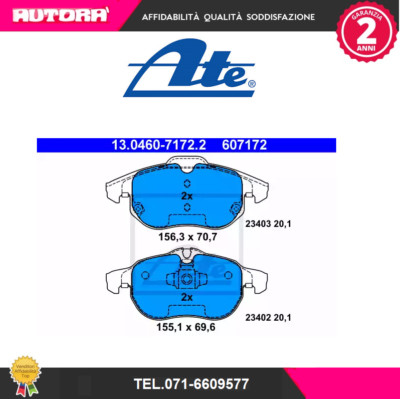 607172 Kit pastiglie freno a disco ant (ATE) | eBay