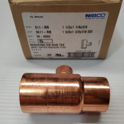 Nibco 39r599 Reducing Run On Tee (5) | eBay
