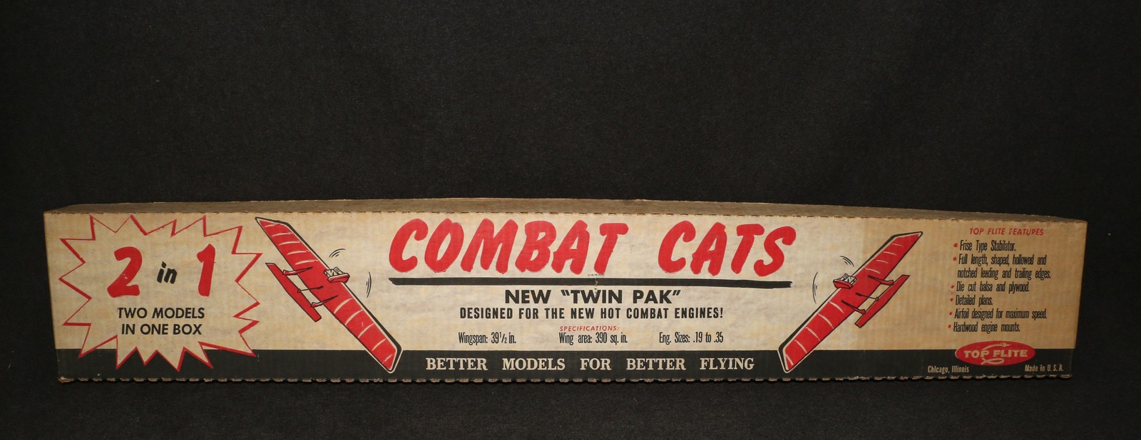 RC Airplane Top Flite Combat Cats 39 1/2" WS .19-.35 Control Line | eBay