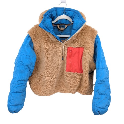 FP Movement Scenic Route Sherpa Fleece Colorblock Jacket Half Zip Small ...