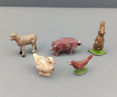 Assorted Vintage 1" Lead Farm Animal Figures Lot of 5 | eBay