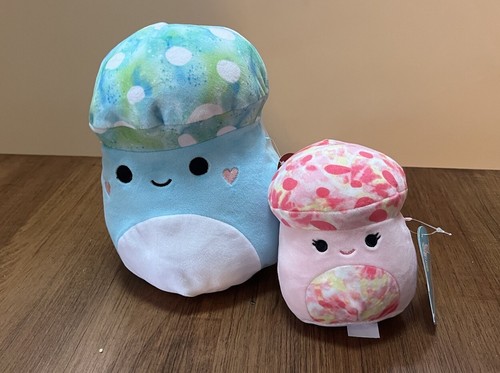 Squishmallow Nwt 8” Mully Blue Mushroom New Plush 5” Rachel Pink Set | eBay