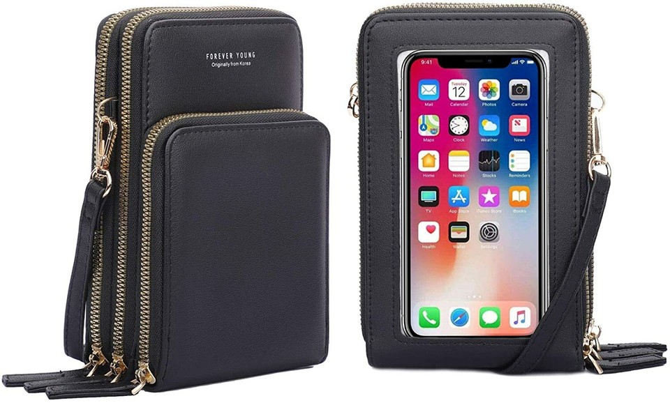 Women Crossbody Phone Purse Touch Screen Wallet RFID Blocking with 2 ...