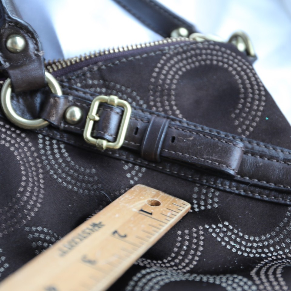 Coach 15935 Madison Sophia OP Art Dot Brown Convertible Satchel ...