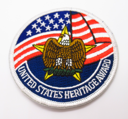 Boy Scout Patch United States Heritage Award Eagle Flag Iron On Vintage ...
