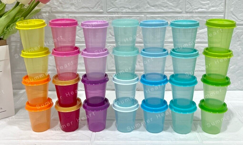 "Tupperware Mini Midgets 2oz Jars with Seals (6 Pcs ) Multicolor | eBay