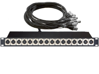 CBI 16 Channel Rack Mount Custom Patch Panel Snake 16 XLRF to 4ft XLRM ...
