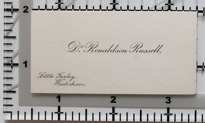 Antico Calling Card Dr Ronaldson Russell Little Farley Westerham | eBay