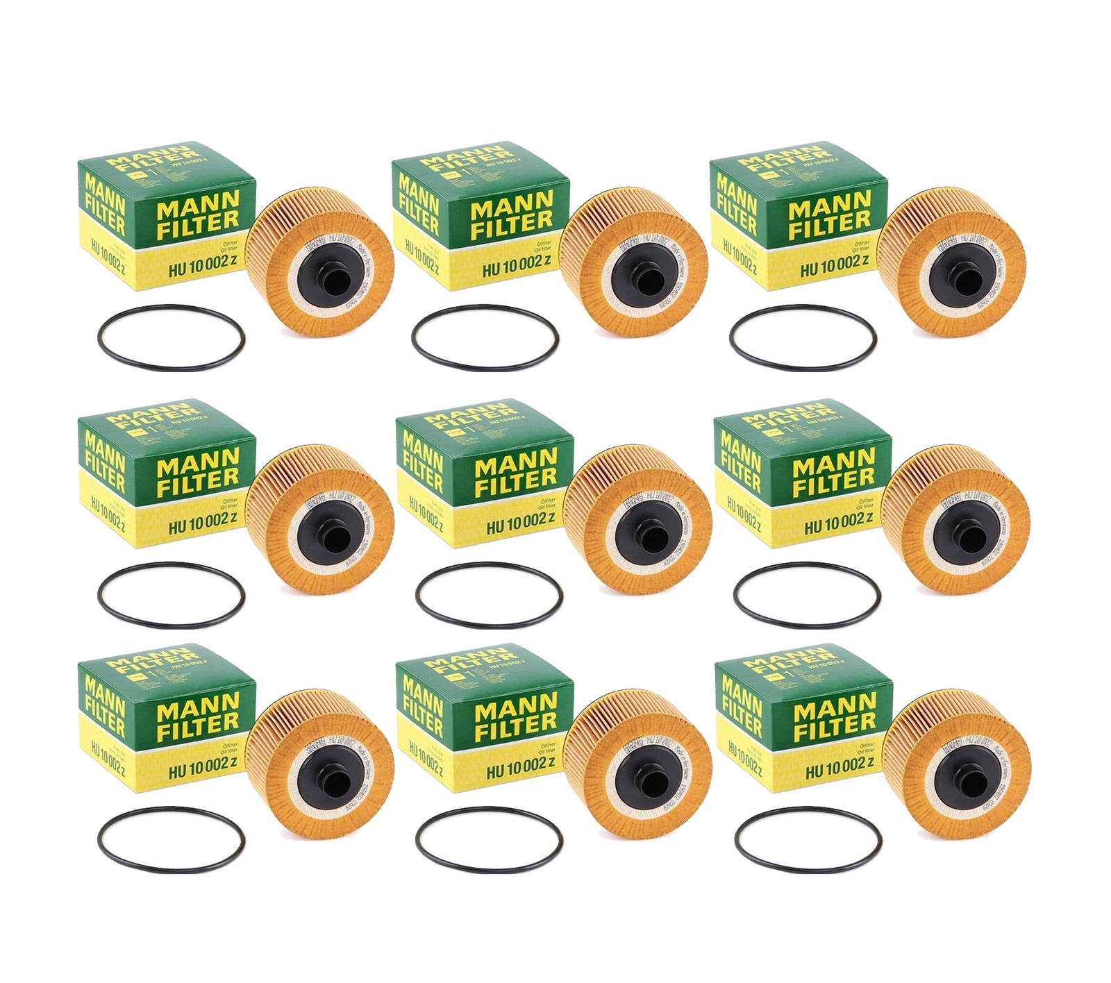 Mann Set of 9 Engine Oil Filters Cartridges For Smart Fortwo 0.9L L3 ...