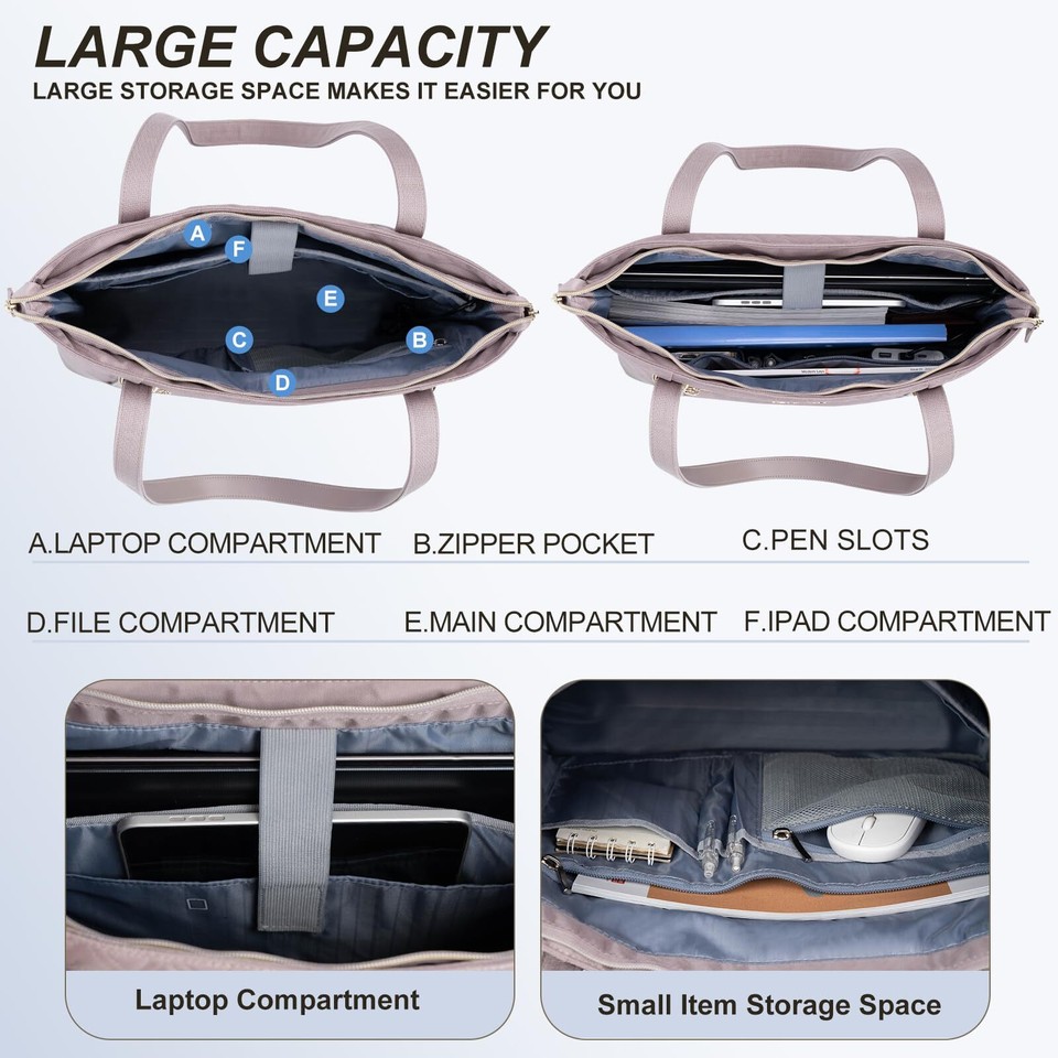 Laptop Bag for Women 16 Inch Work Bag Waterproof Computer Shoulder Bag ...