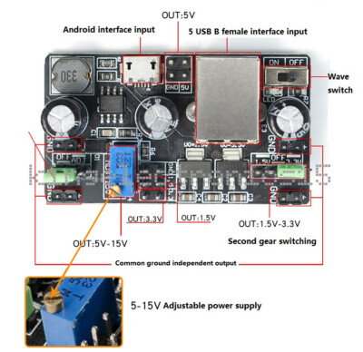 3.3V / 5V Adjustable Power Supply Dual Output Breadboard Power Supply ...