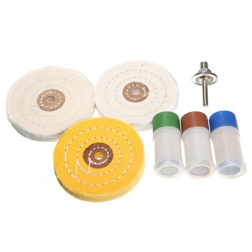 7PCS Metal Cleaning Polishing Buffing Wheel & Compound Polish Kit for ...