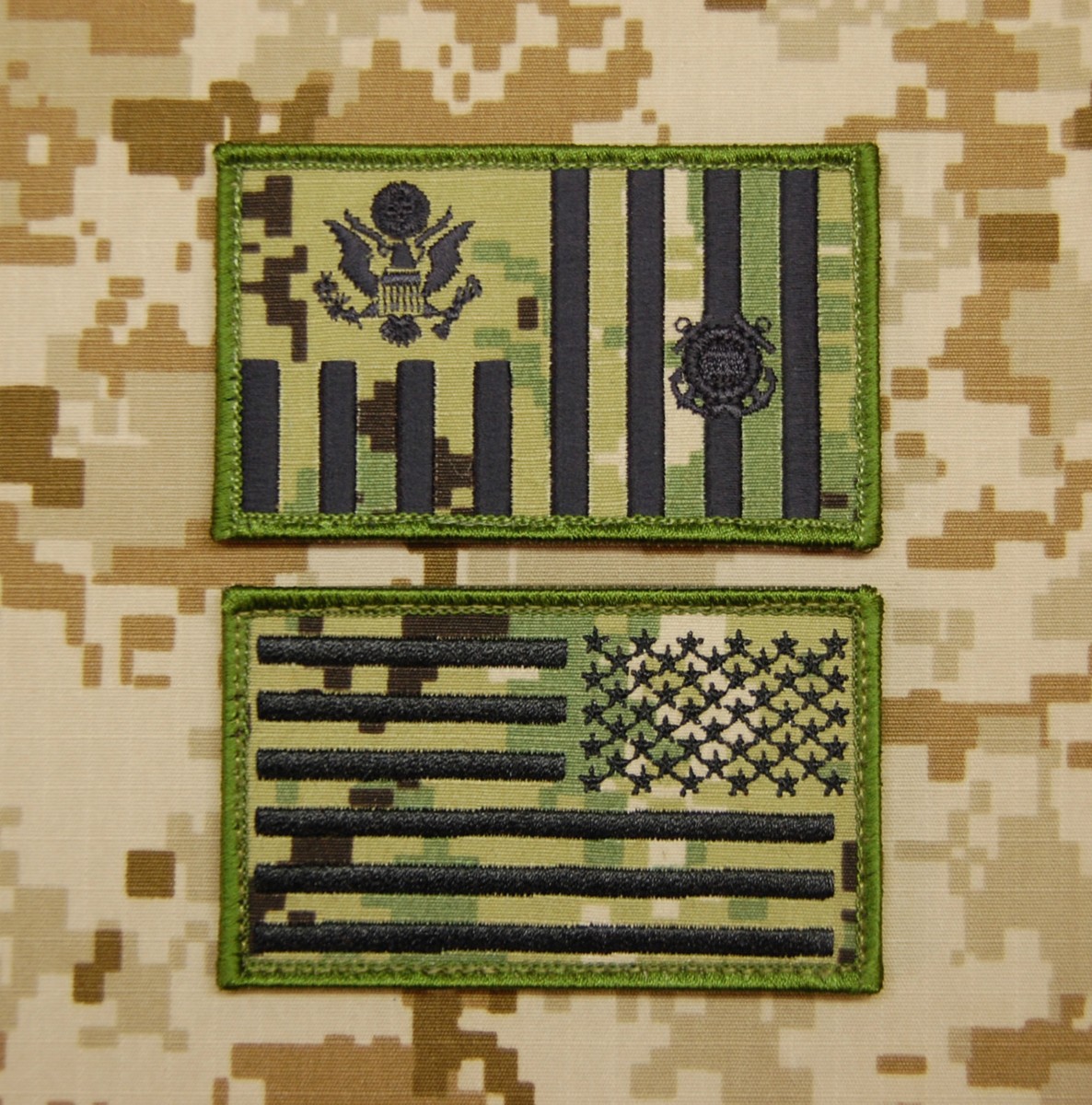 American Flag Patches Navy Type Three U.S. Flag Patch, Blue Stripe,