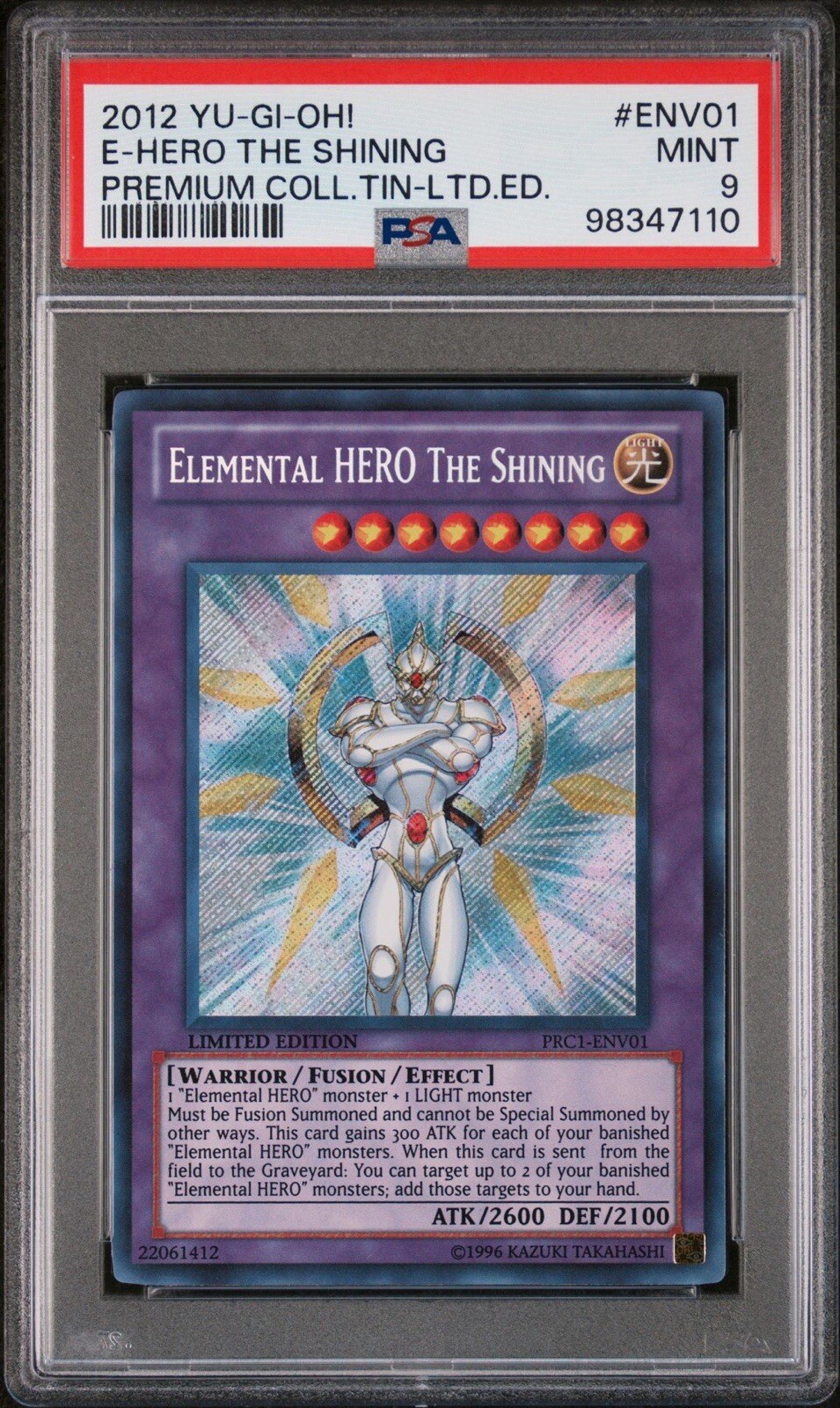 2012 YuGiOh Elemental Hero The Shining PRC1-ENV01 Limited Edition PSA 9 | eBay