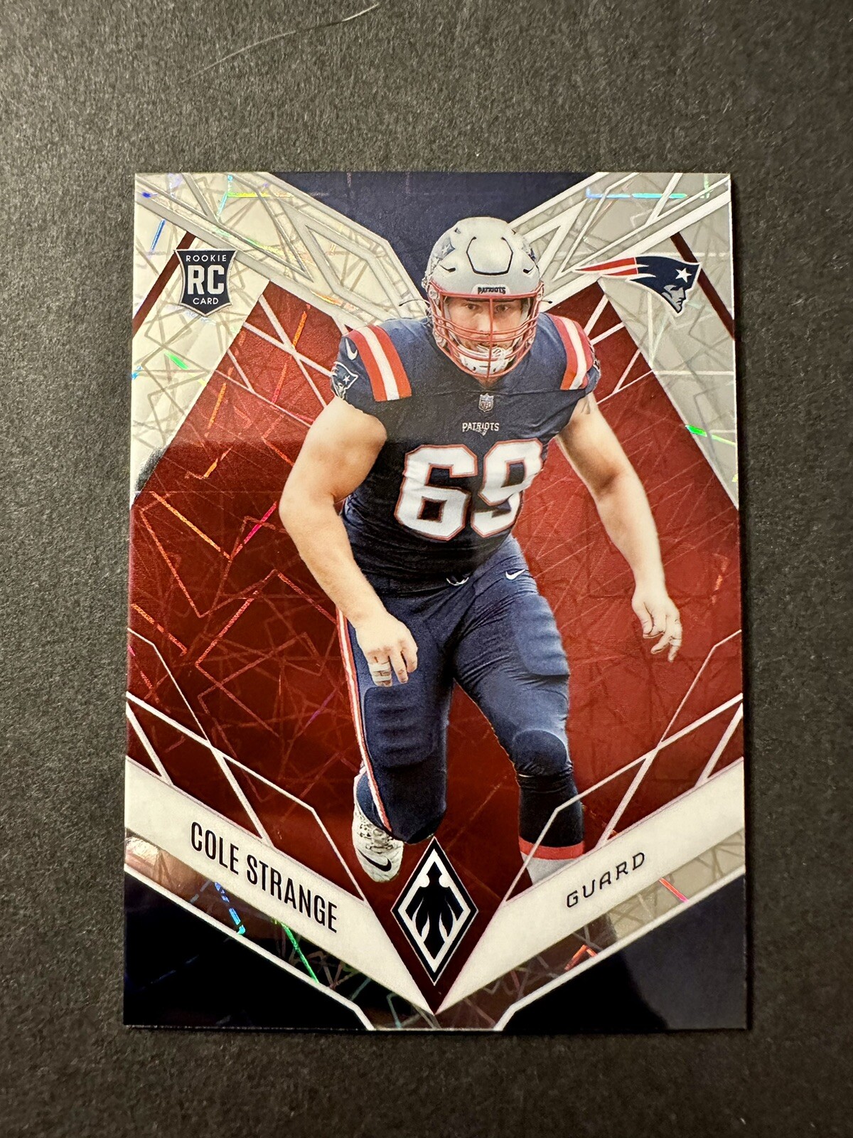 2022 Panini Phoenix Cole Strange Red Lazer /75 Rookie Card #162 Patriots RC | eBay