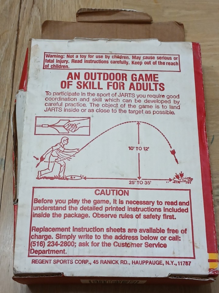 1970s Vintage Regent Jarts BOX ONLY Lawn Game NO METAL TIPS Sold As ...
