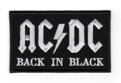 ACDC AC/DC Back In Black Patch | Australian Hard Blues Rock Music Band Logo | eBay