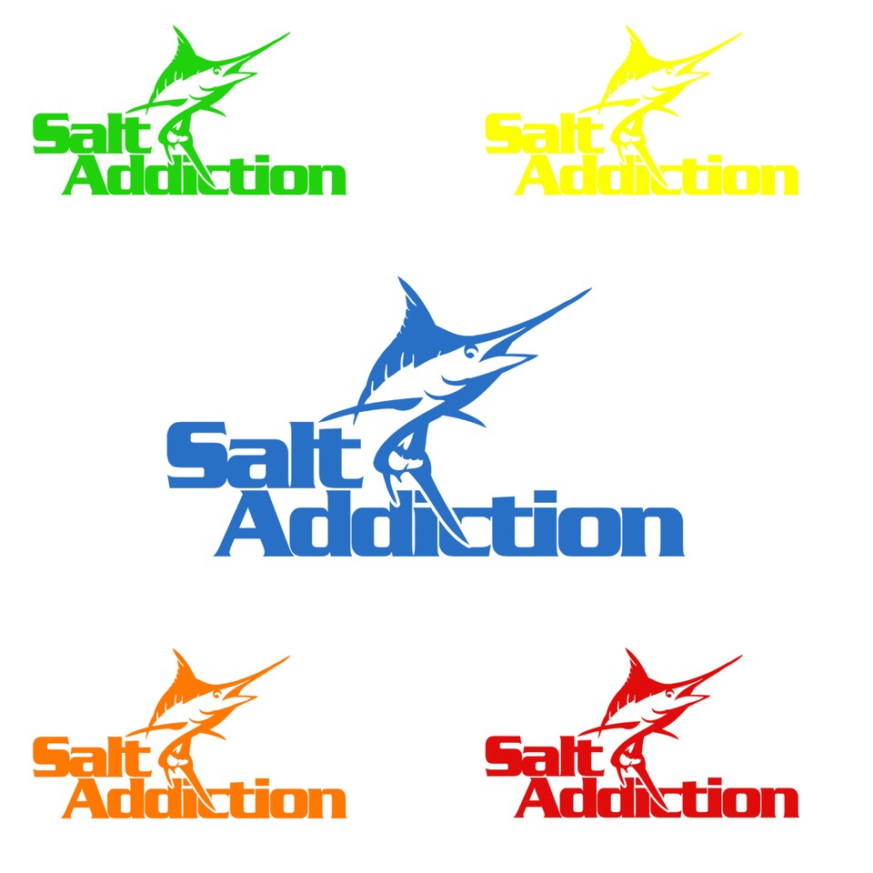 Salt Addiction marlin decal sticker saltwater fishing reel life ocean ...