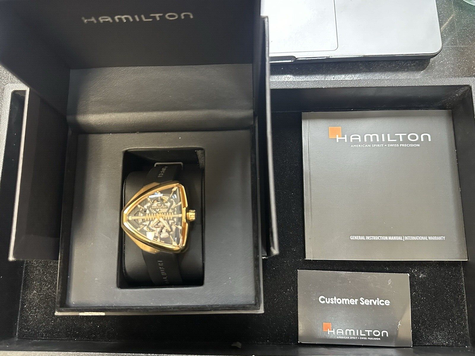 Hamilton Ventura Elvis 80 H245250 Black Stainless steel Rubber ...