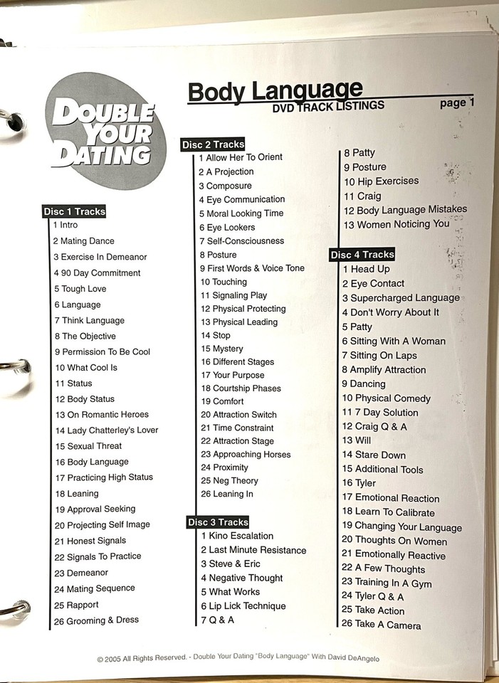 2 SETS David Deangelo Double dating Body Language AND Interviews dating ...