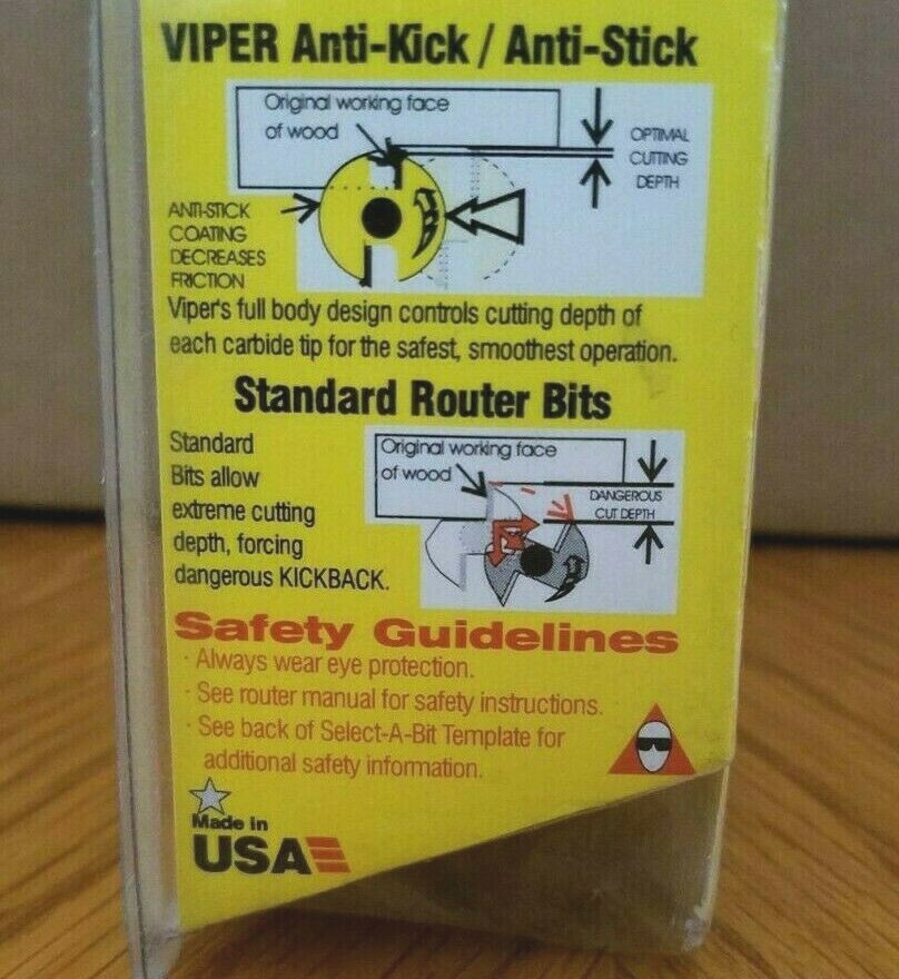 OLDHAM VIPER CHAMFER CARBIDE TIPPED ROUTER BIT 2" x 5/8" x 45 DEGREE ...