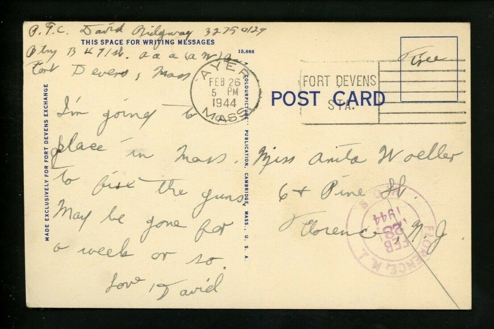 Military Base postcard Fort Devens, Massachusetts MA Colourpicture Main ...