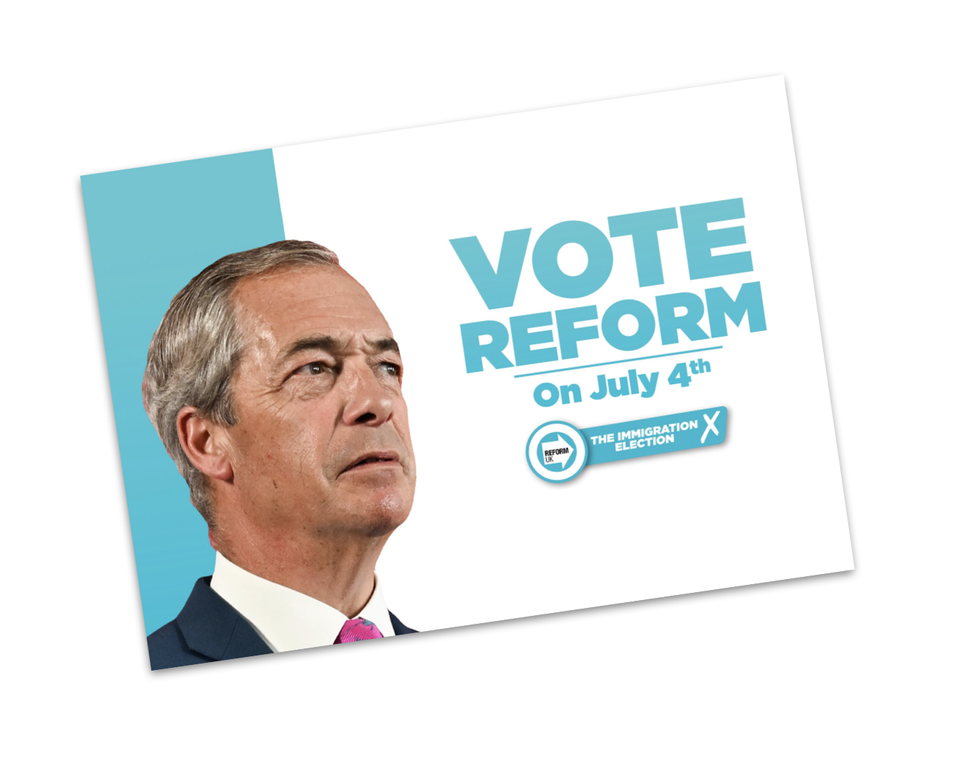 Reform UK Party 2024 Posters Correx Stickers A4 A3 Election Nigel ...