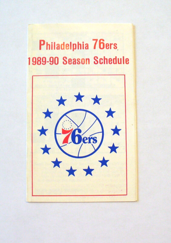 NBA - Philadelphia 76'ers "1989/90" Pocket Schedule - VINTAGE ...