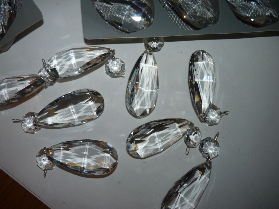 100 80's Czech. Cut Lead Glass Prisms, Chandelier Crystals. Suncatchers ...