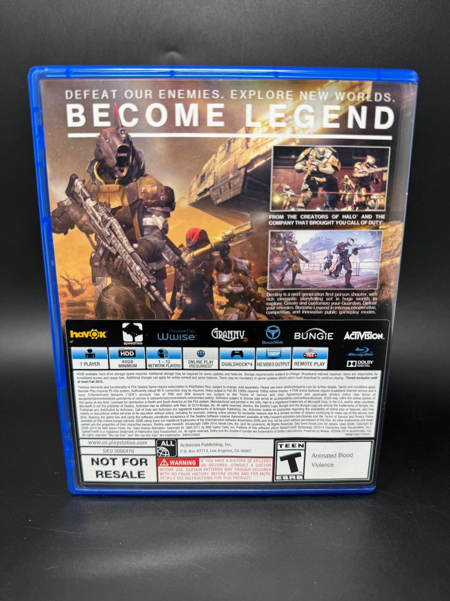 Destiny Game Case Back