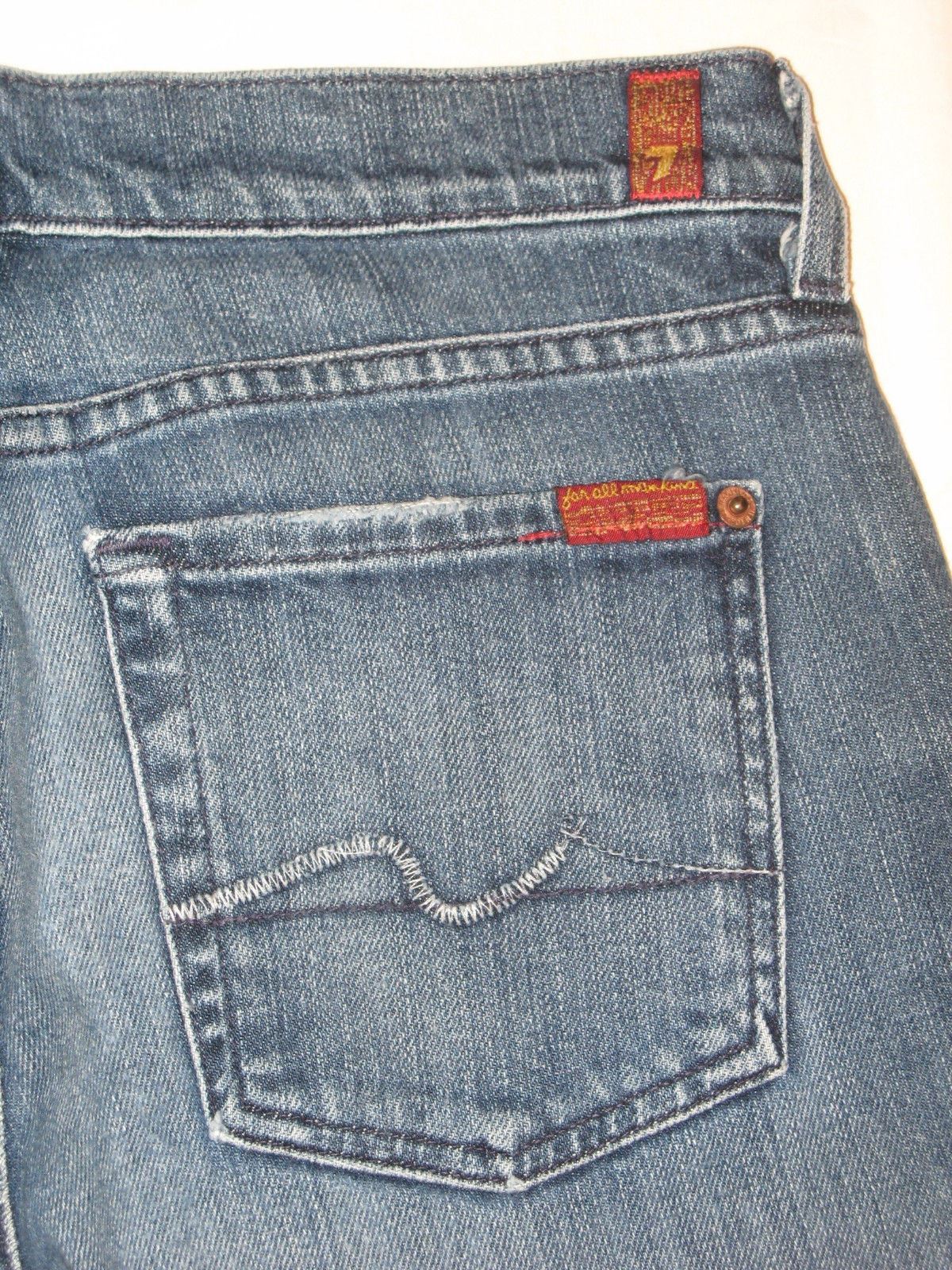 7 for all Mankind Bootcut jeans Womens Sz 28 w Stretch Distressed L 32. ...
