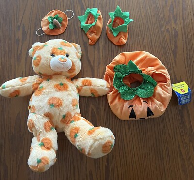 Build A Bear Halloween Plush Pumpkin Pal Teddy Bear Retired 2012 With ...