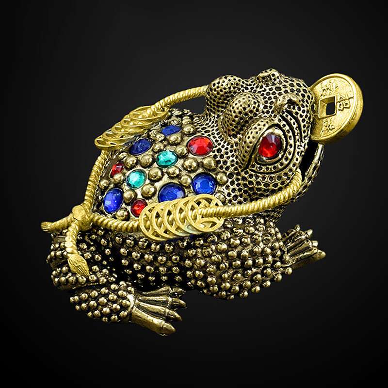 Feng Shui Toad Money Lucky Fortune Wealth Chinese Golden Frog Toad Coin ...